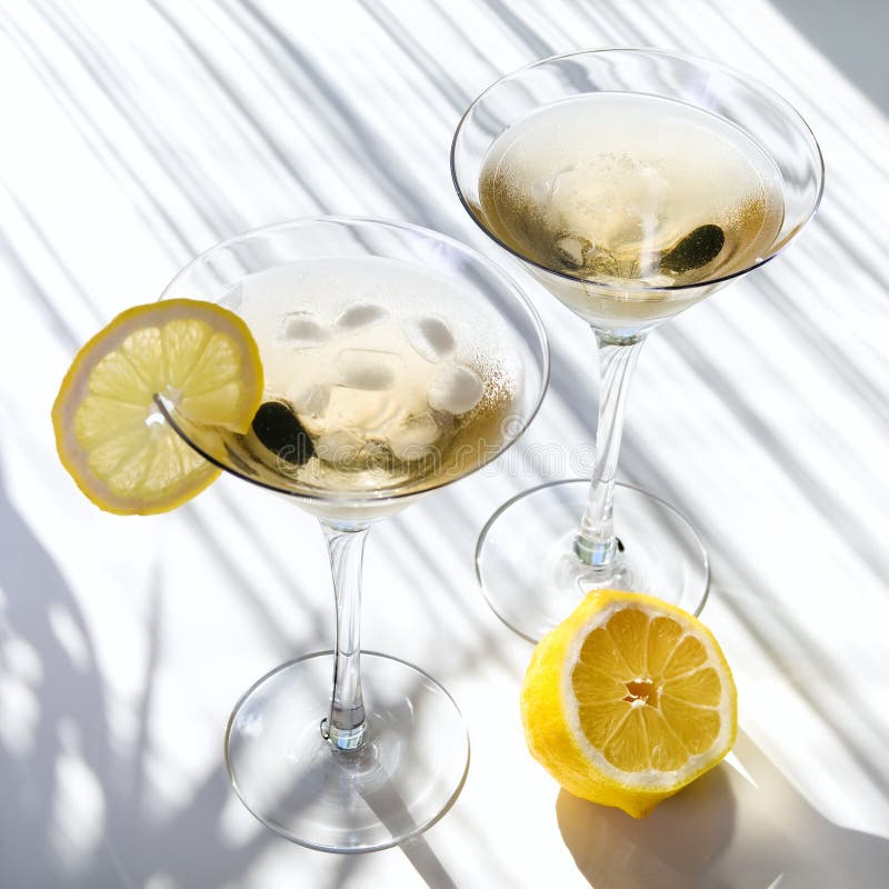 Top View of Martini Alcohol Cocktail Stock Image - Image of glass ...