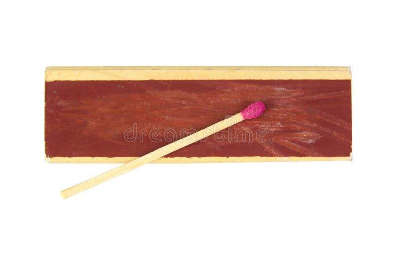 Top View of a Matchbox and Single Matchstick Stock Photo - Image of ...