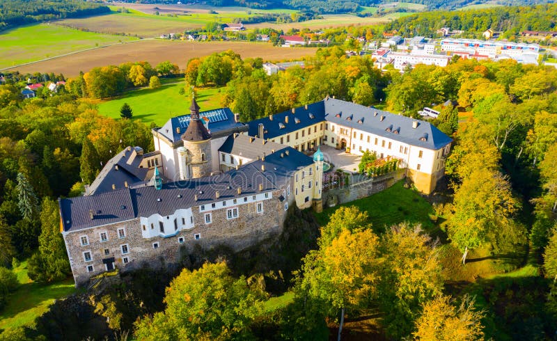 Top View of Medieval Castle Zbiroh Stock Image - Image of outside ...