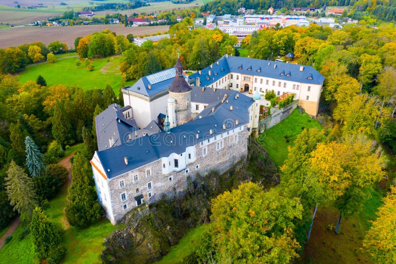 Top View of Medieval Castle Zbiroh Stock Photo - Image of outside ...