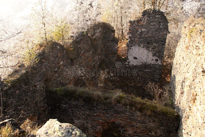 Top View of the Medieval House Ruins Stock Photo - Image of ruins ...