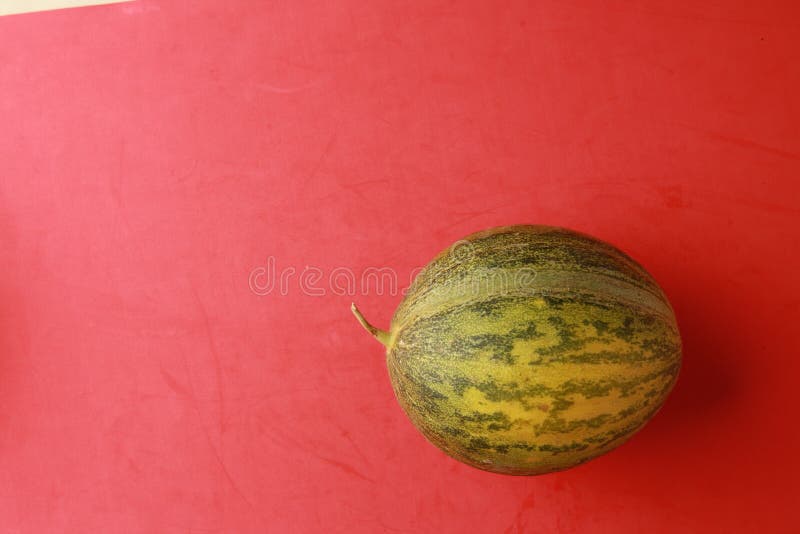 Top View of a Melon Isolated on a Red Background Stock Photo - Image of ...
