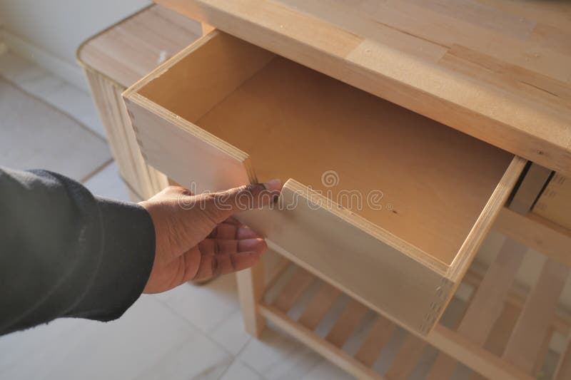 Top View of Men Hand Open a a Drawer Stock Image - Image of drawer ...