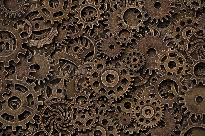 Top View of Metal Brass Gears Stock Image - Image of metal, mechanical ...