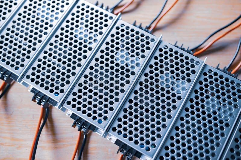 Top View of the Metal Mesh Power Supply Stock Image - Image of hardware ...