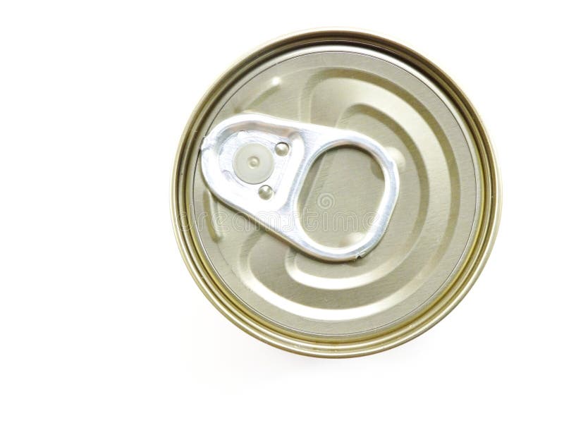 Top View Metallic Can on White Background Stock Image - Image of ...