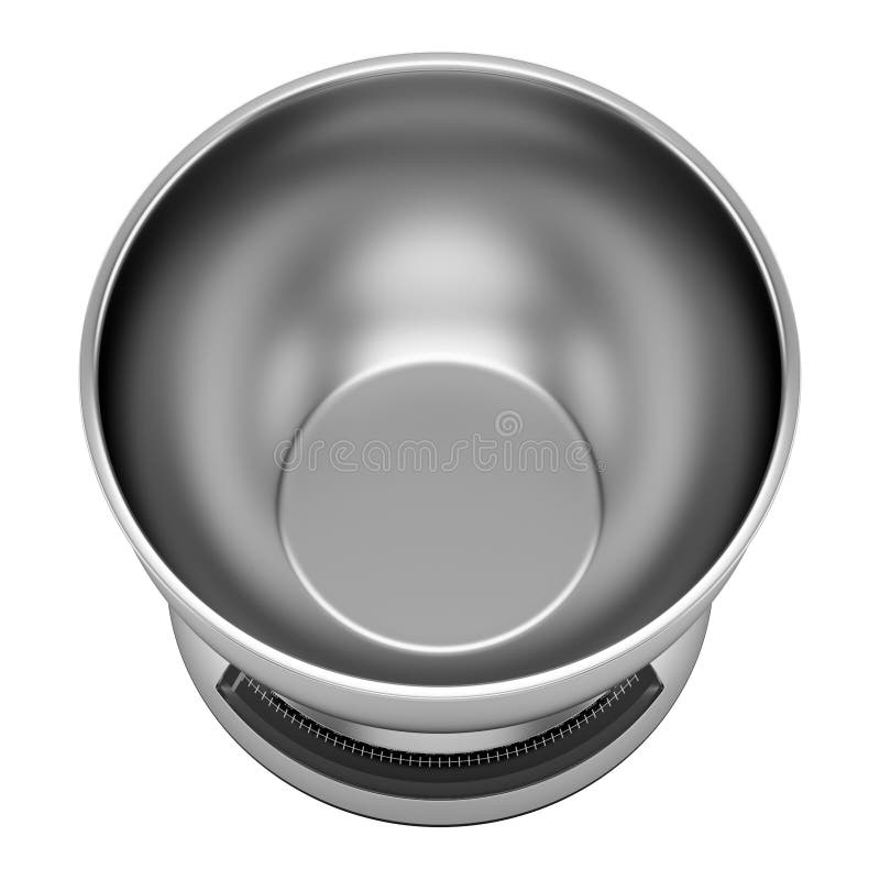 Top View of Metallic Kitchen Scale Isolated on White Stock Illustration ...