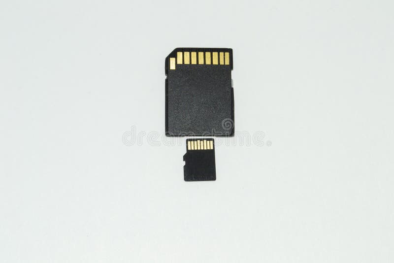 Top View of Micro Sd Card and Adapter on White Background Stock Photo ...