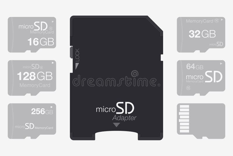Top View Micro SD To SD Memory Card Adapter. Memory Chip Isolate Stock ...
