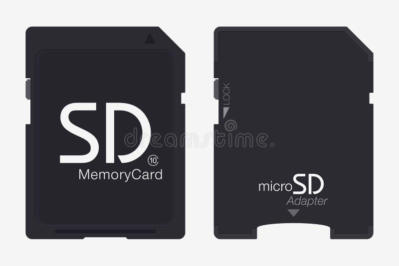 Top View Micro SD To SD Memory Card Adapter. Memory Chip Isolate Stock ...