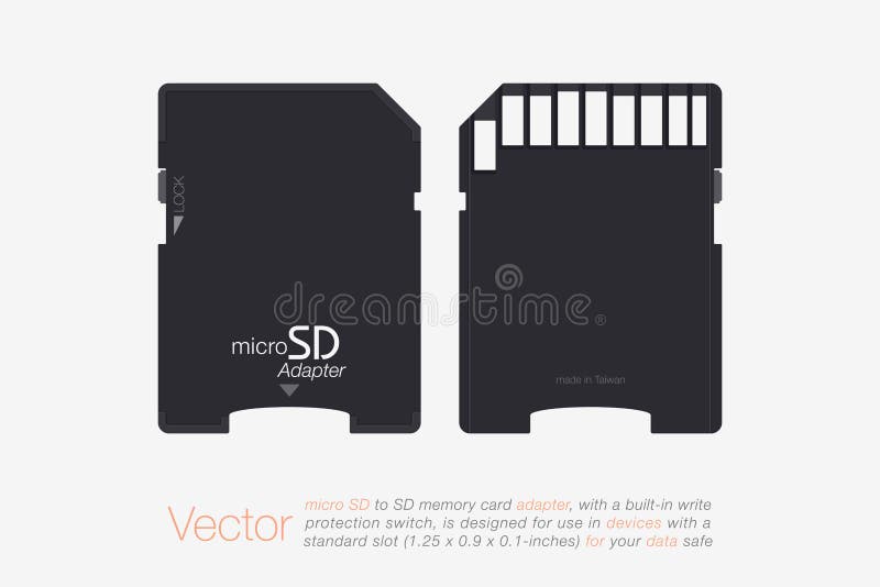 Top View Micro SD To SD Memory Card Adapter. Memory Chip Isolate Stock ...
