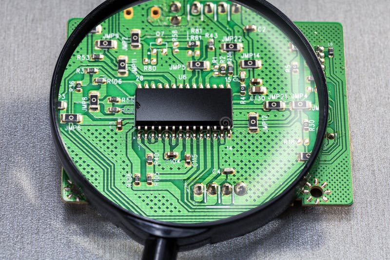 Microchip Under Quality Control Examination Stock Photo - Image of ...
