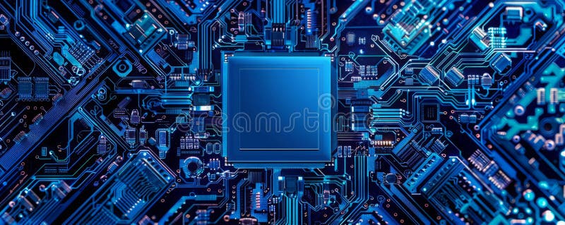 Top View of Microchips Representing Futuristic Technology. Information ...