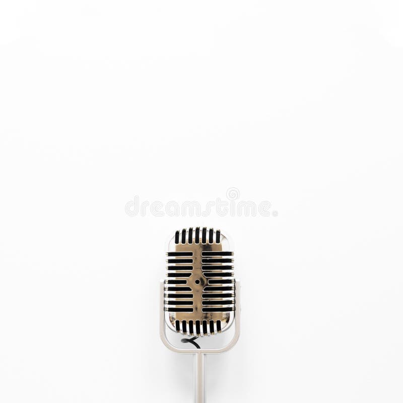Top View Microphone White Background. High Quality Photo Stock Image ...