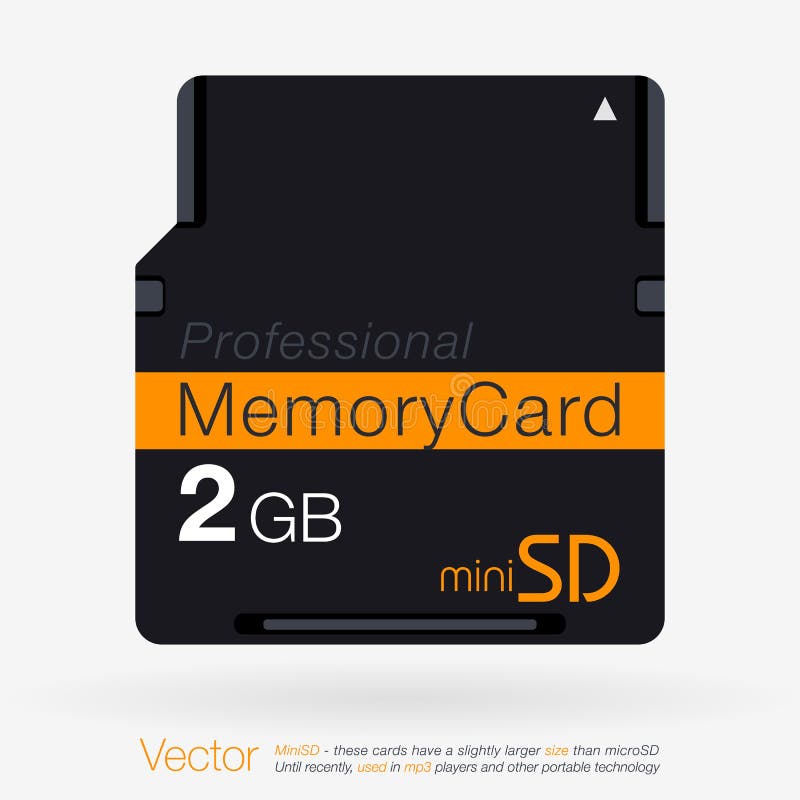 Top View of Mini SD. Memory Card on White Stock Vector - Illustration ...