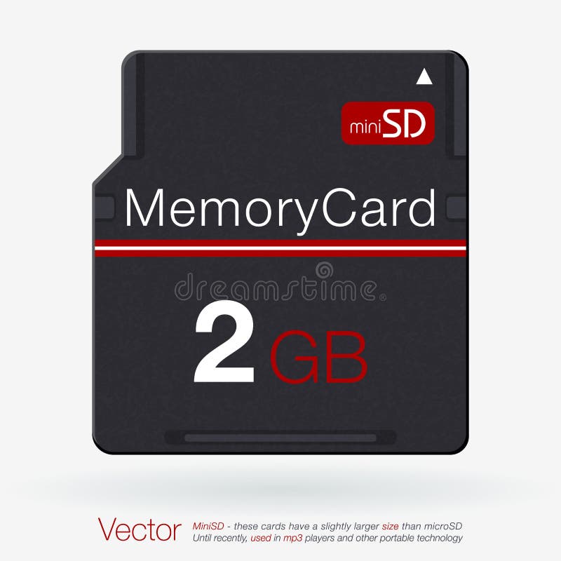 Top View of Mini SD. Memory Card on White Stock Vector - Illustration ...