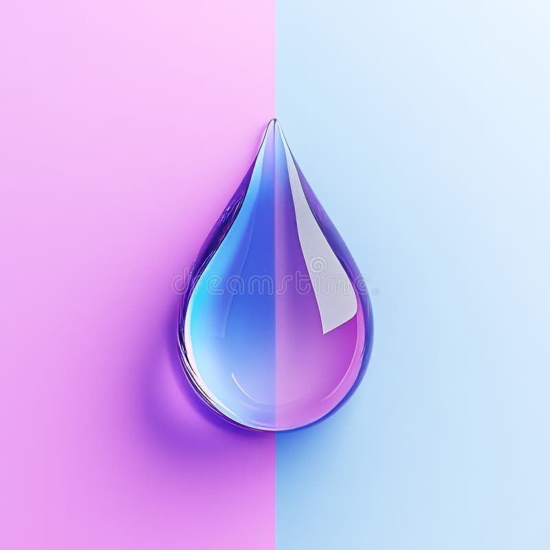 The Top View of a Minimalist Water Drop Round is Depicted at the Center ...