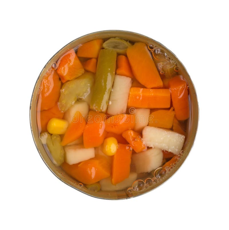 Top View of Mixed Vegetables in an Opened Can Stock Image - Image of ...