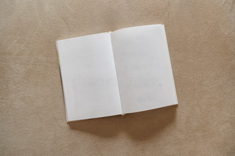 Top View Mockup of Book with Blank Pages Stock Image - Image of space ...