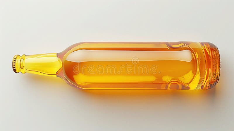 Top View Mockup of Glass Yellow Bottle Stock Illustration ...