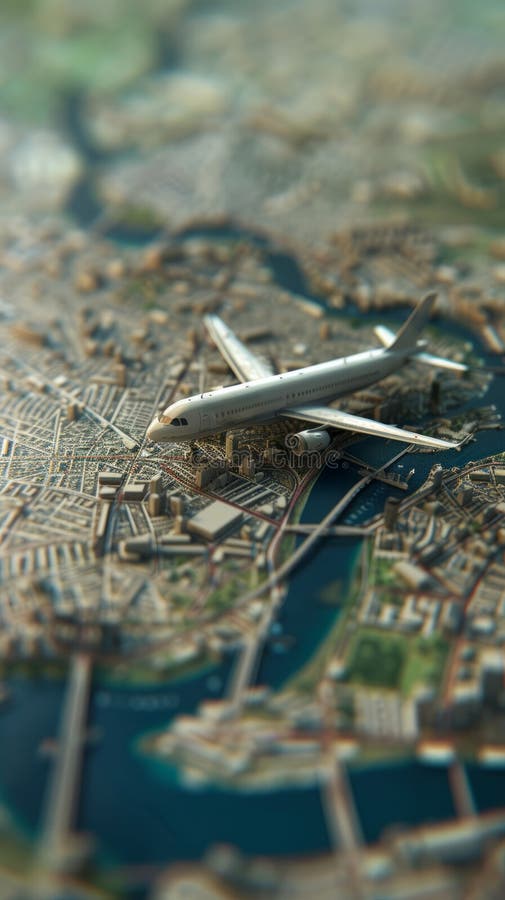 Top View of a Model of an Airplane Standing on a Map, Cargo ...