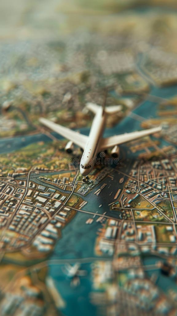 Top View of a Model of an Airplane Standing on a Map, Cargo ...