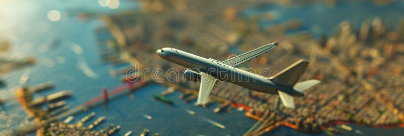 Top View of a Model of an Airplane Standing on a Map, Cargo ...