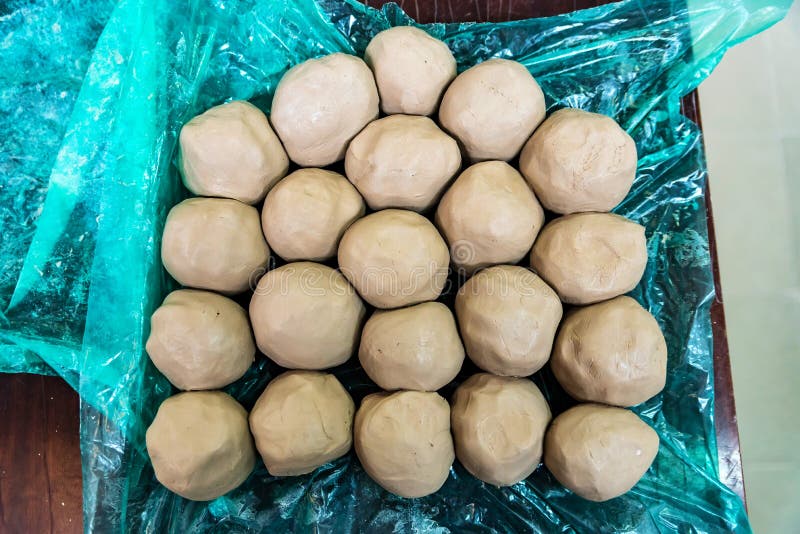 Many Clay Balls for Making Pottery Stock Photo - Image of equipment ...