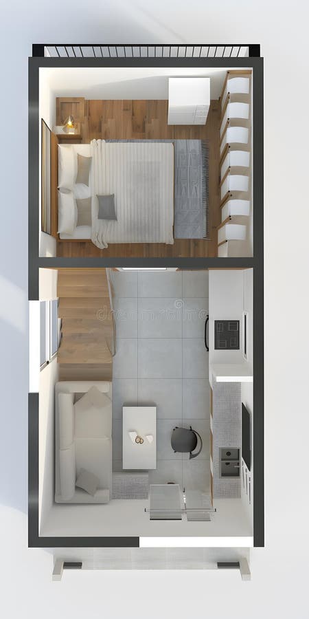 Top View Floor Plan of a Modern House with Minimalist Design Generated ...