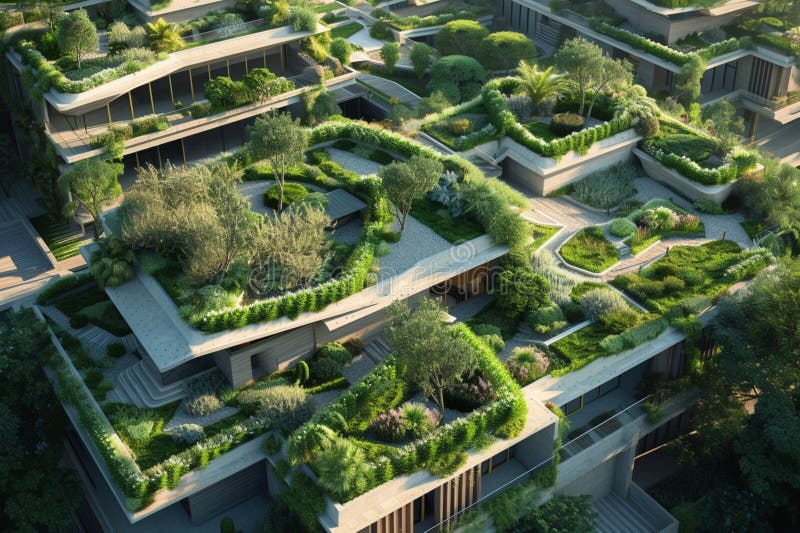 "Urban Oasis: Top-View of Modern Architectural Wonder with Intricate ...