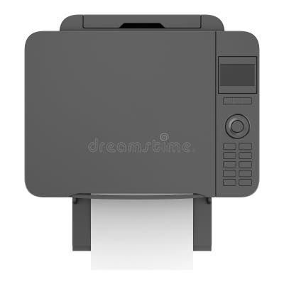 Top View of Modern Black Office Multifunction Printer Isolated Stock ...