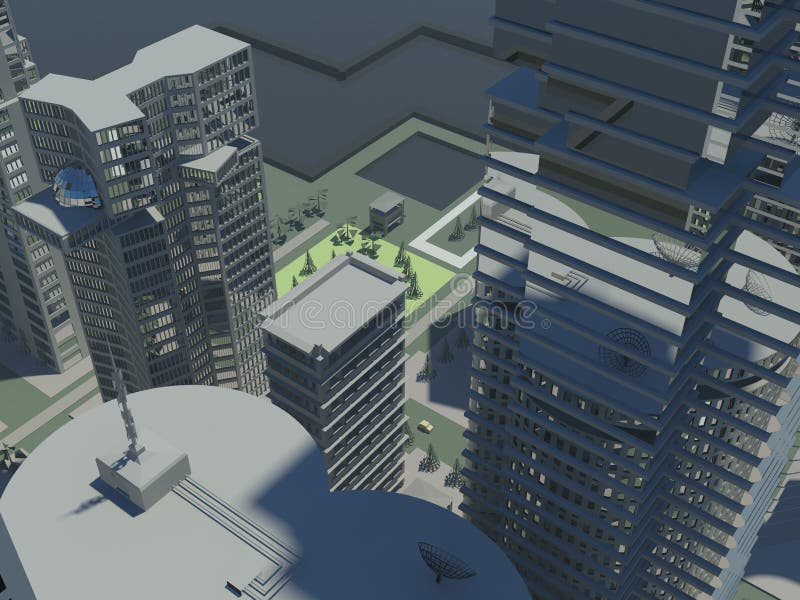 Top view green city stock illustration. Illustration of outdoors - 12613716