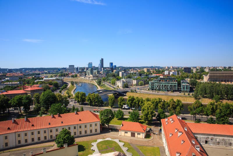 Top View of a Modern City on the River Stock Photo - Image of bridge ...