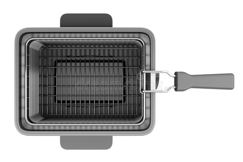 Top View of Modern Deep Fryer Isolated on White Stock Illustration ...