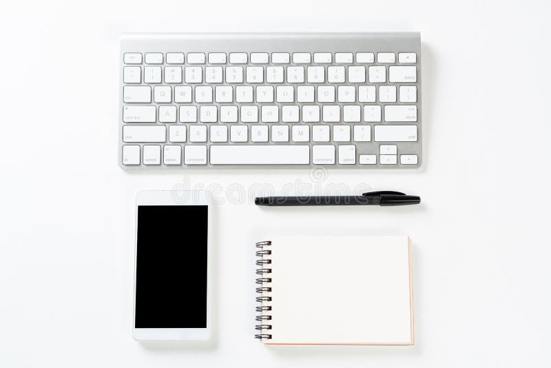 Top View of Modern Office Workspace with Gadgets Stock Photo - Image of ...