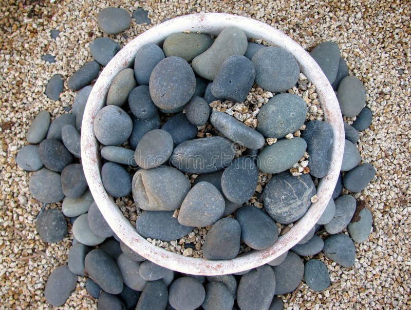 Top View of Modern Pebble Fire Pit or Outdoor Heating. Stock Image ...