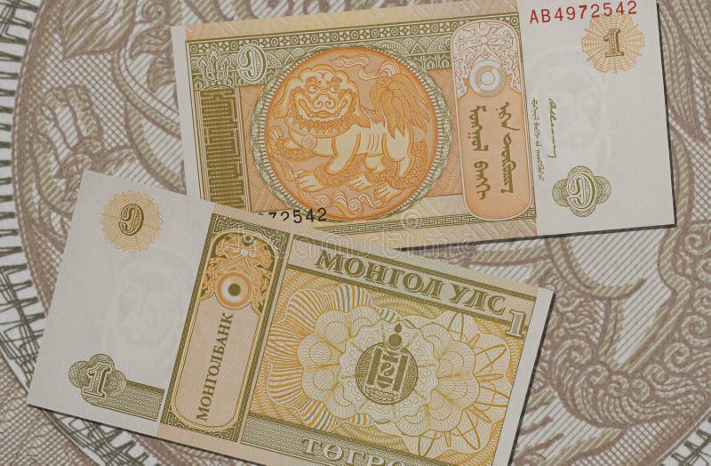 Top View of Mongolian Togrog Banknotes Stock Photo - Image of mongolian ...