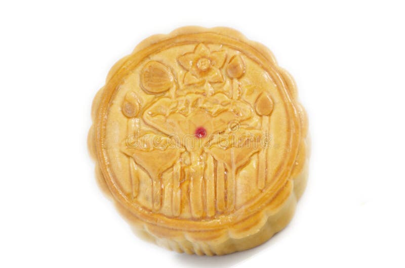 Top View of Moon Cake on White Background Isolated Stock Photo - Image ...