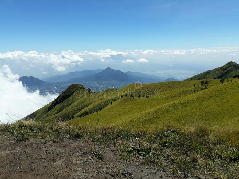 Top View of Mount Merbabu in Central Java, Indonesia Stock Photo ...