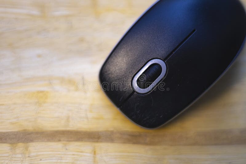Top View of Mouse is Placed on the Wooden Table Stock Image - Image of ...