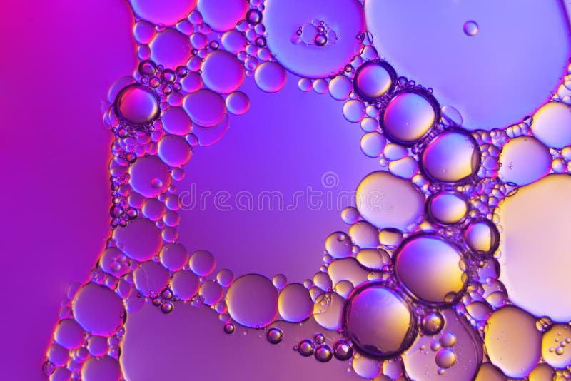 Top View Movement of Oil Bubbles in the Liquid Stock Photo - Image of ...