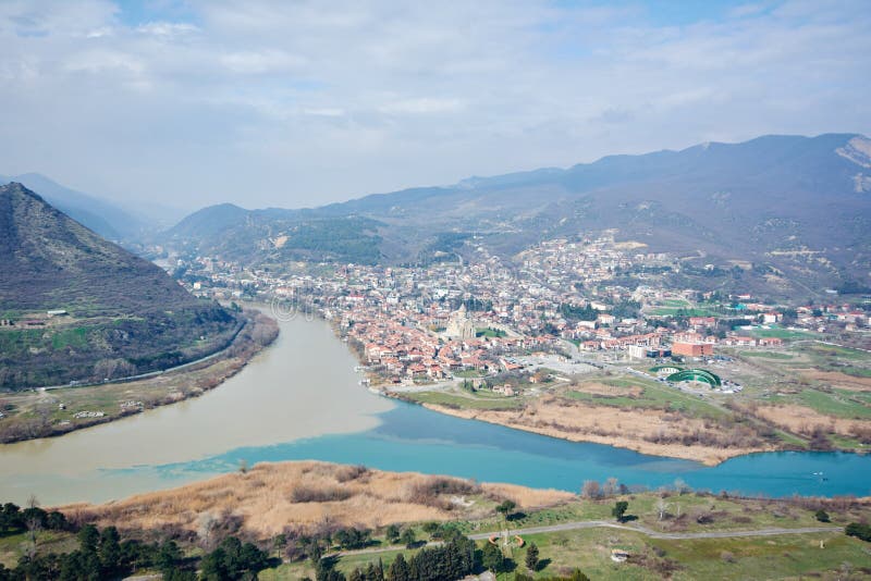The Top View of Mtskheta, stock image. Image of ancient - 114526427