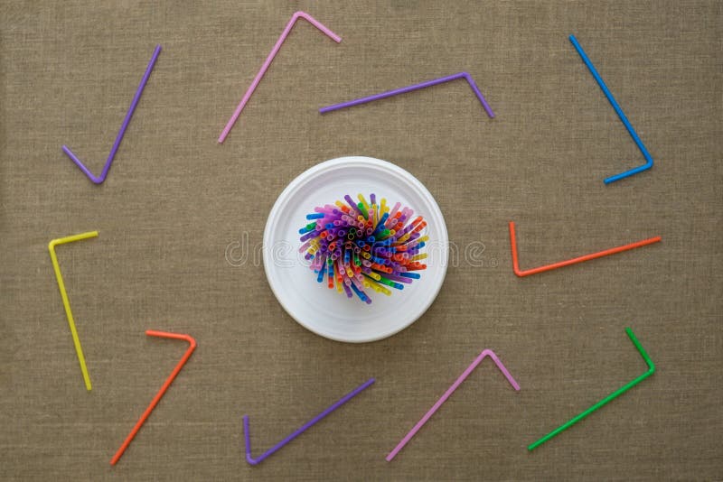 View from Above on Multi-colored Disposable Tubes Stock Photo - Image ...