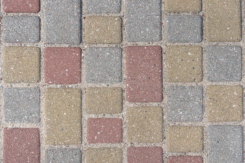 Top View Multi-colored Rectangular Paving Stones. Stock Image - Image ...