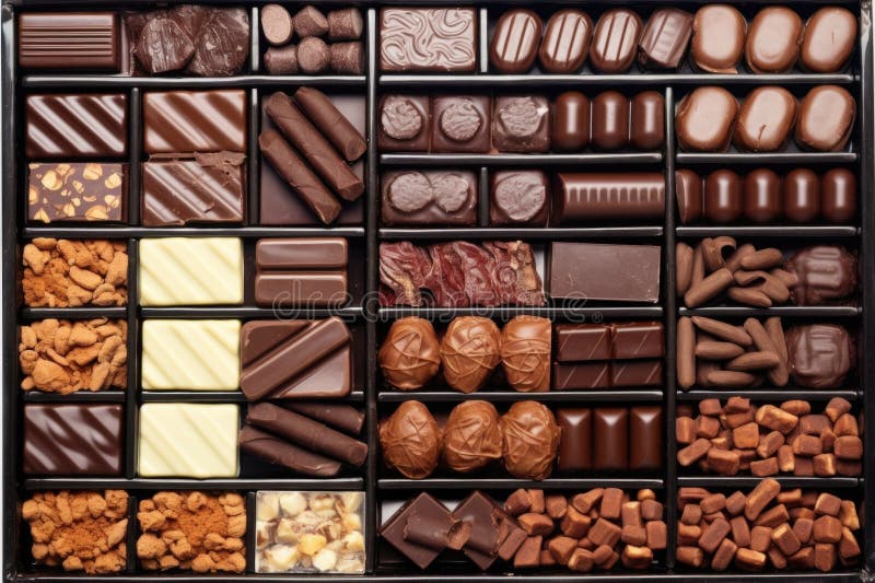 Top View of Multi Compartment Chocolate Storage System Stock Image ...