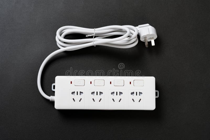 Multi Sockets Power Extension with Individual Switiches on Black Stock ...