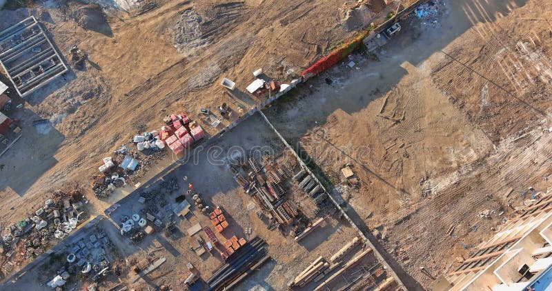 Top View of a Multi-storey Residential Building Under Construction with ...