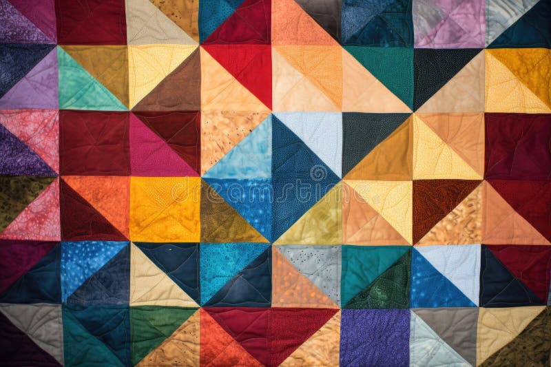 Top View of a Multicolored Patchwork Quilt Stock Illustration ...