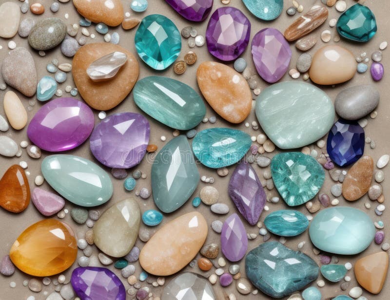 Top View,multicolored Pebbles on the Ground for Background.generative ...