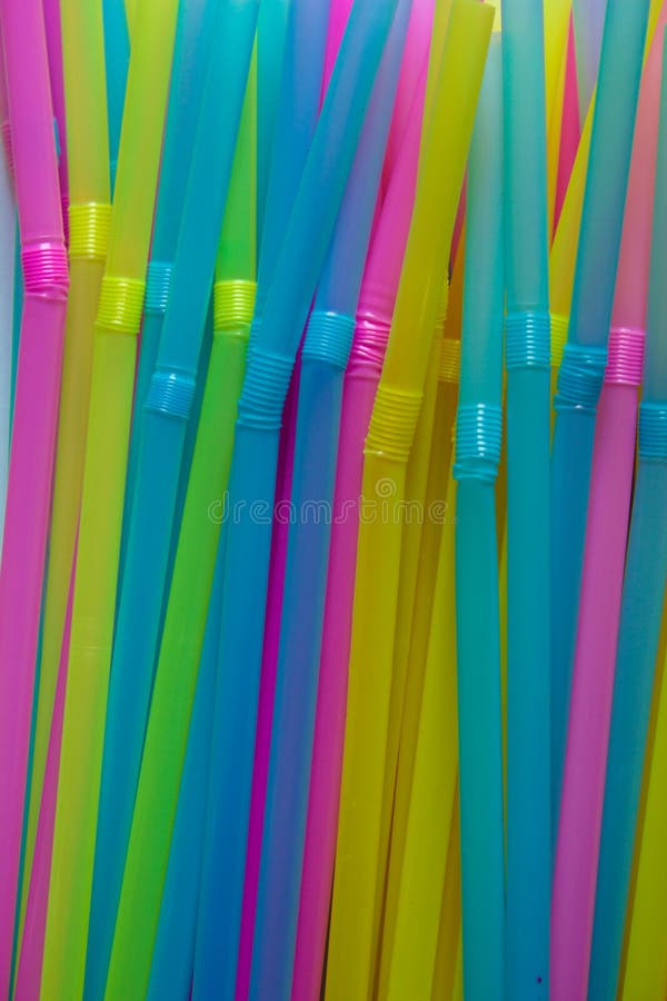 Top View of Multicoloured Plastic Straws Stock Photo - Image of ...